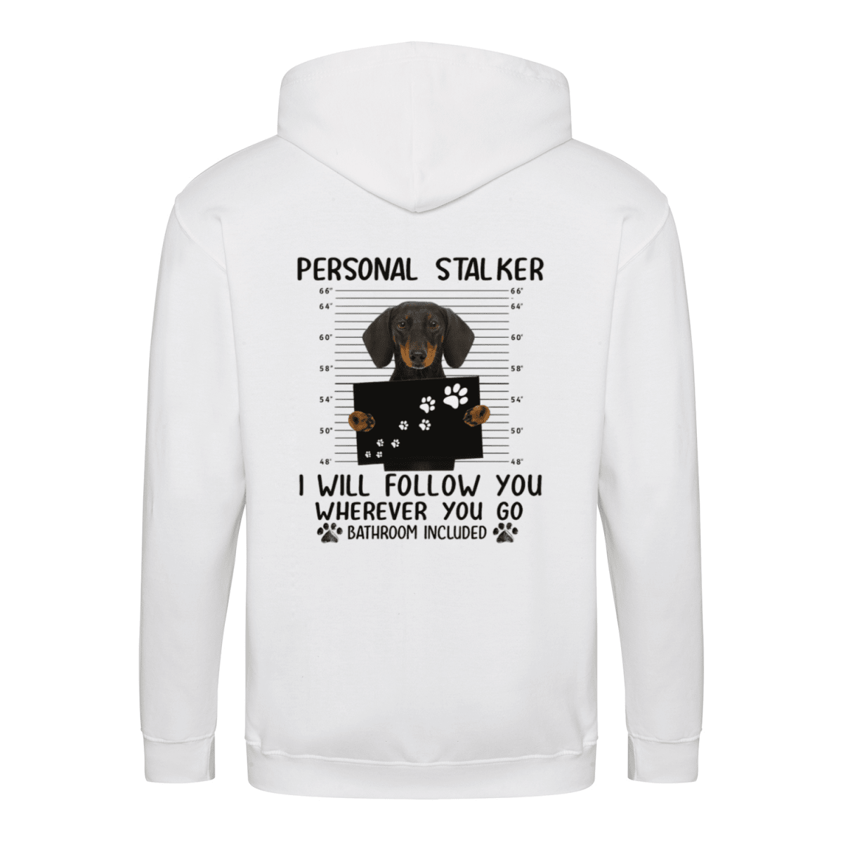 Funny Dachshund Zip Hoodie – „Personal Stalker“ Cartoon – Dog Lover Gi ...